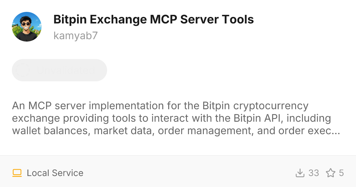 Bitpin Exchange MCP Server Tools | M... · LobeHub