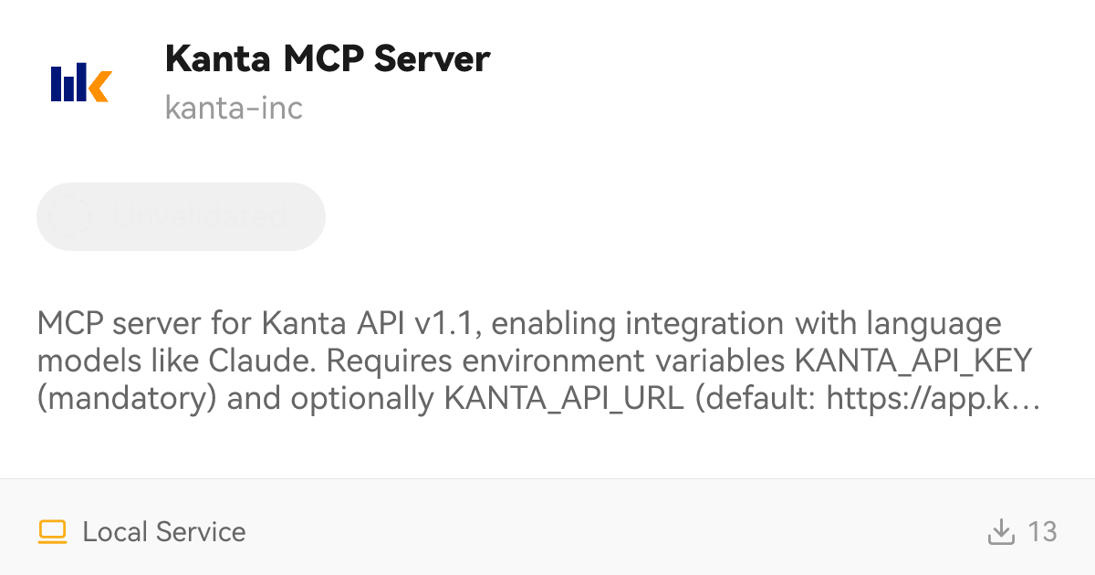 Kanta MCP Server | MCP Servers · LobeHub