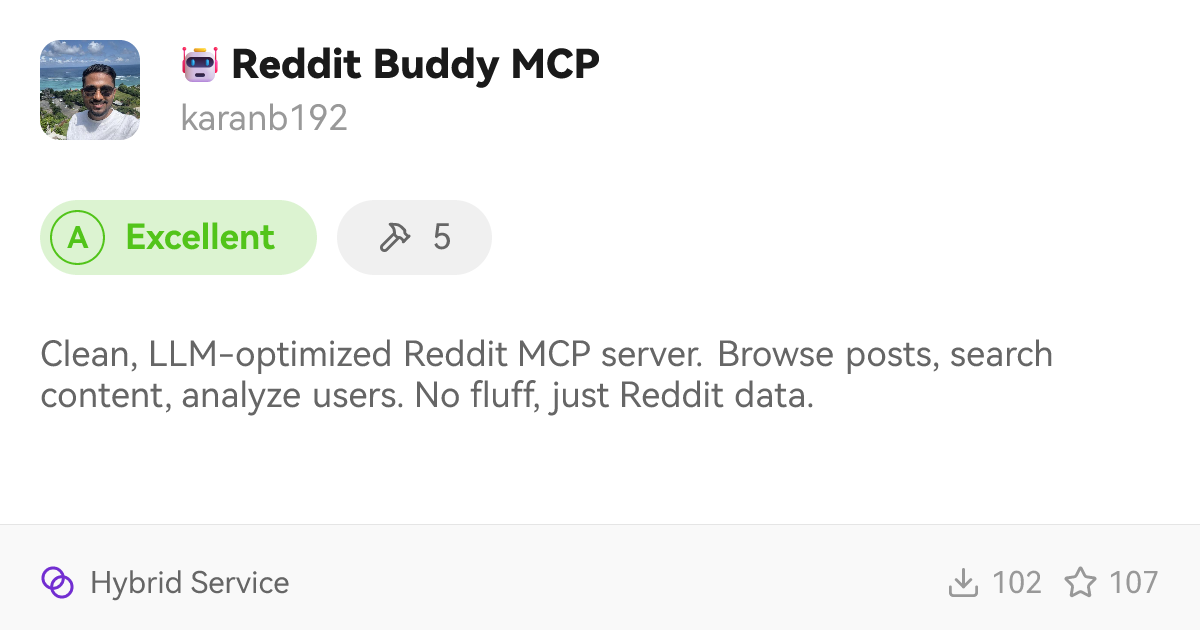 🤖 Reddit Buddy MCP | MCP Servers · LobeHub