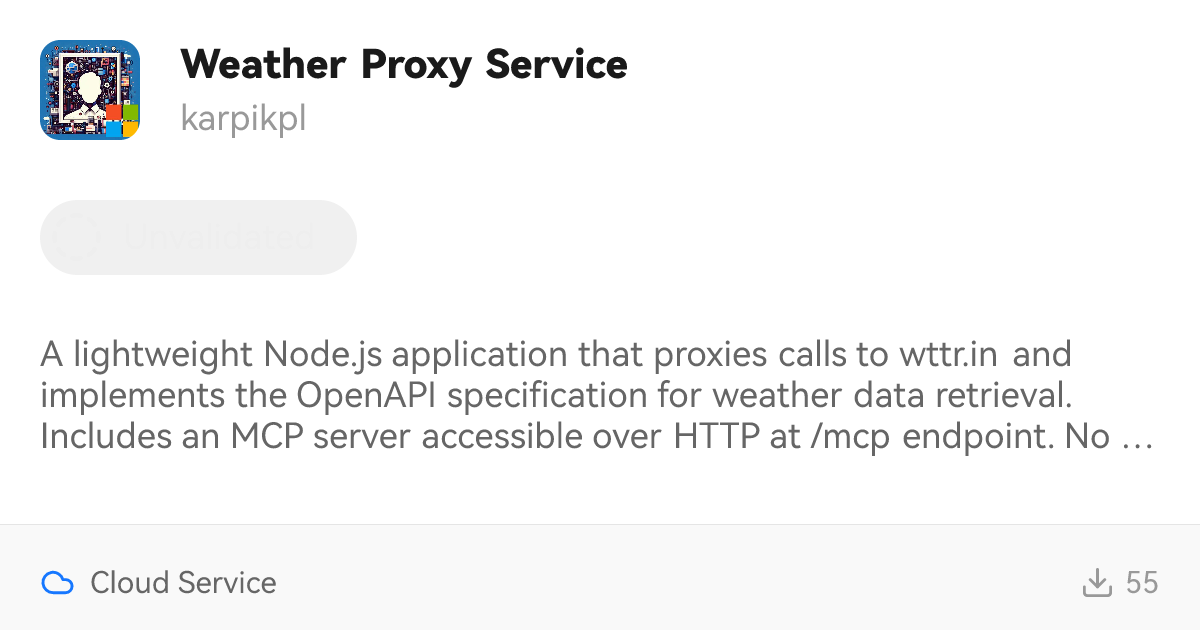 Weather Proxy Service | MCP Servers · LobeHub