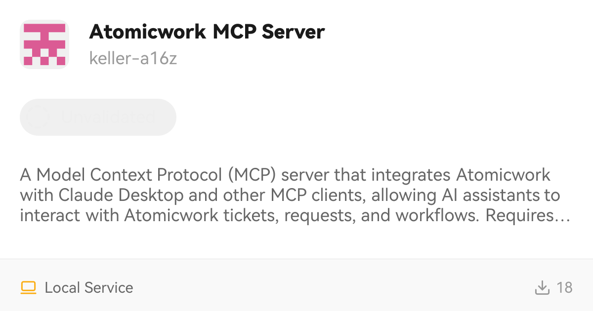 Servidor MCP de Atomicwork | MCP Ser... · LobeHub