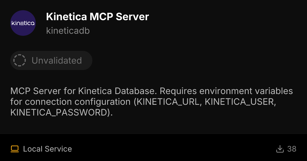 Kinetica MCP Server | MCP Servers · LobeHub