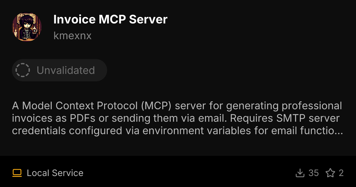 Invoice MCP Server | MCP Servers · LobeHub