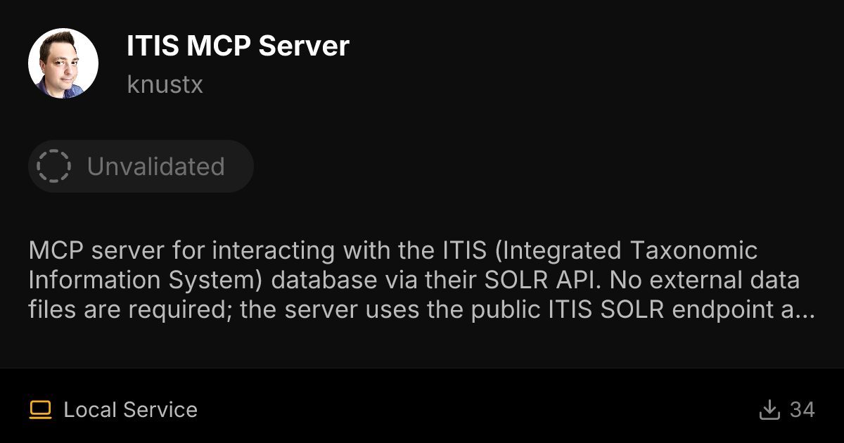 ITIS MCP Server | MCP Servers · LobeHub