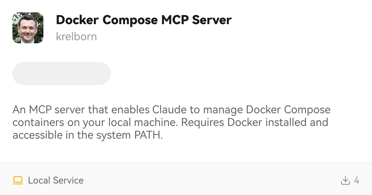 Docker Compose MCP Server | MCP Servers · LobeHub