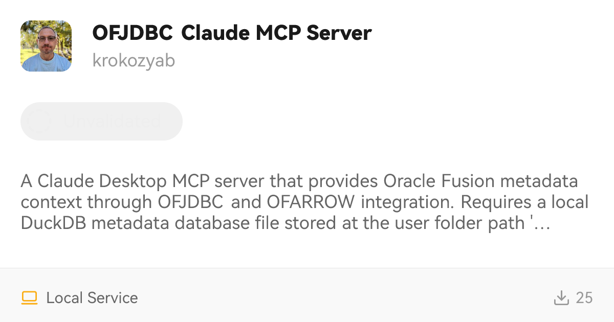 OFJDBC Claude MCP Server | MCP Servers · LobeHub