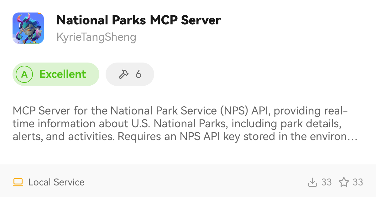 National Parks MCP Server | MCP Servers · LobeHub