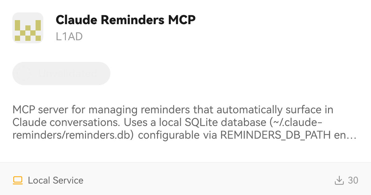 Claude Reminders MCP | MCP Servers · LobeHub