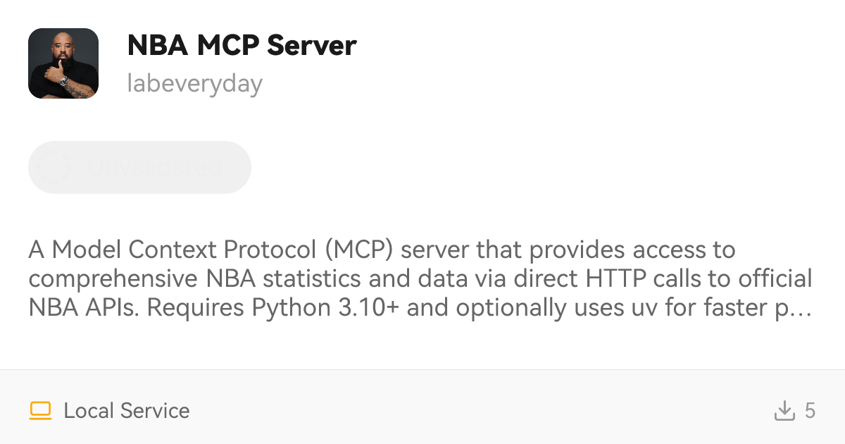 NBA MCP Server | MCP Servers · LobeHub