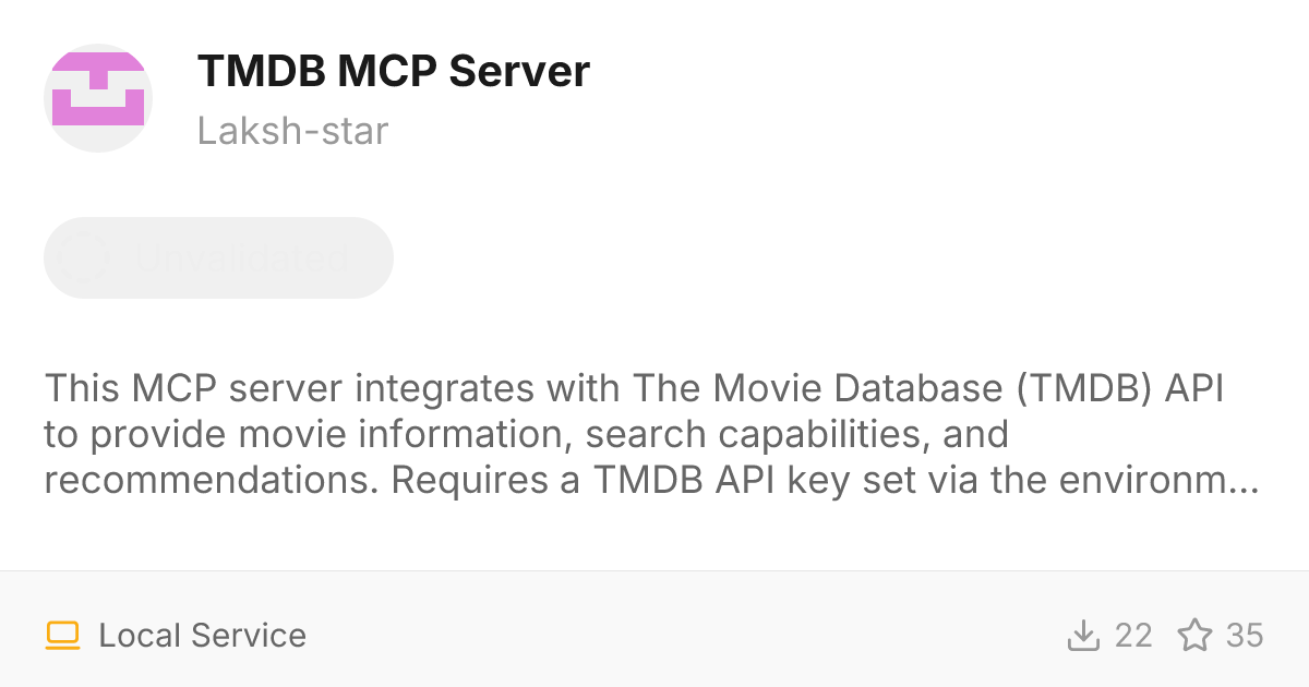 TMDB MCP Server | MCP Servers · LobeHub