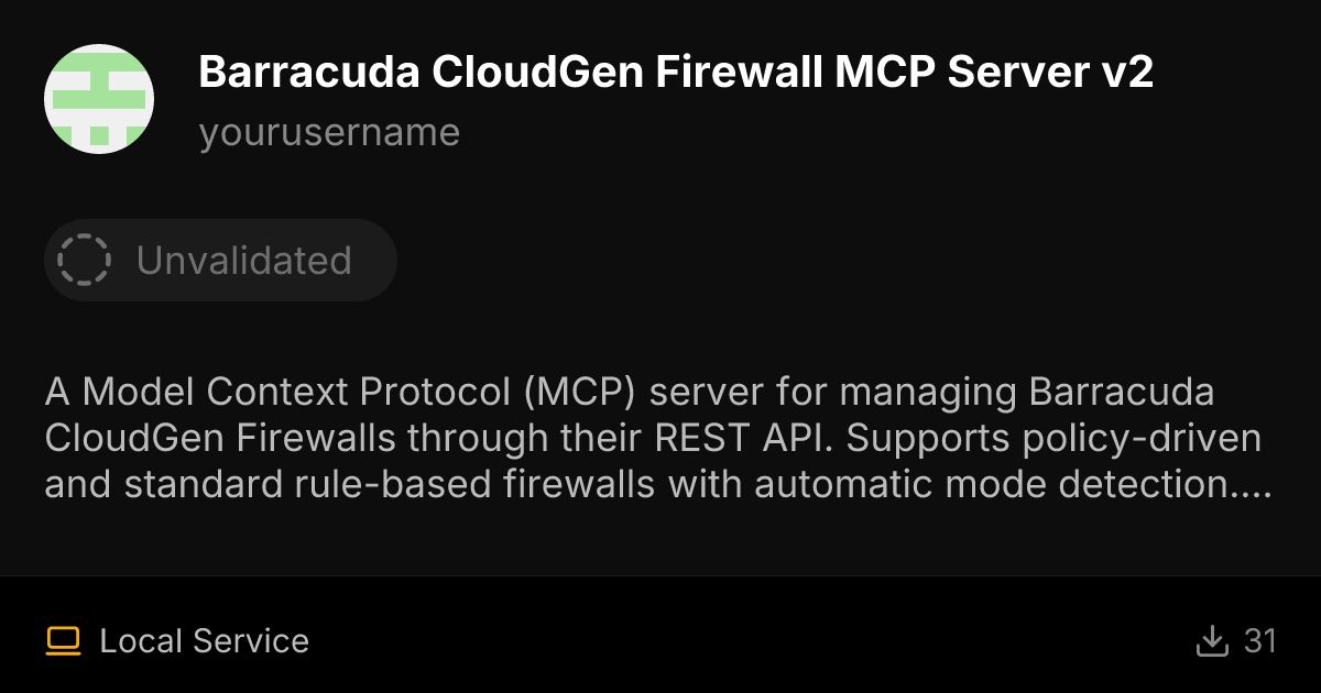 Barracuda CloudGen Firewall MCP Serv... · LobeHub