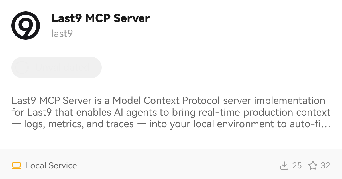 Last9 MCP Server | MCP Servers · LobeHub