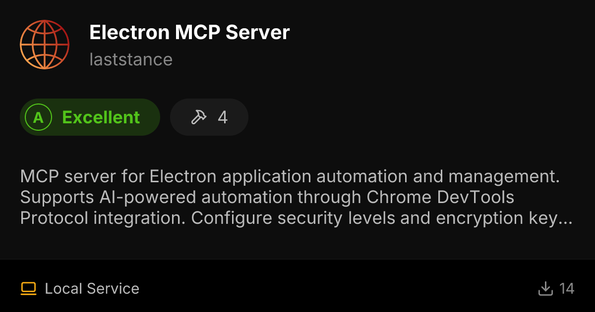 Electron MCP Server | MCP Servers · LobeHub