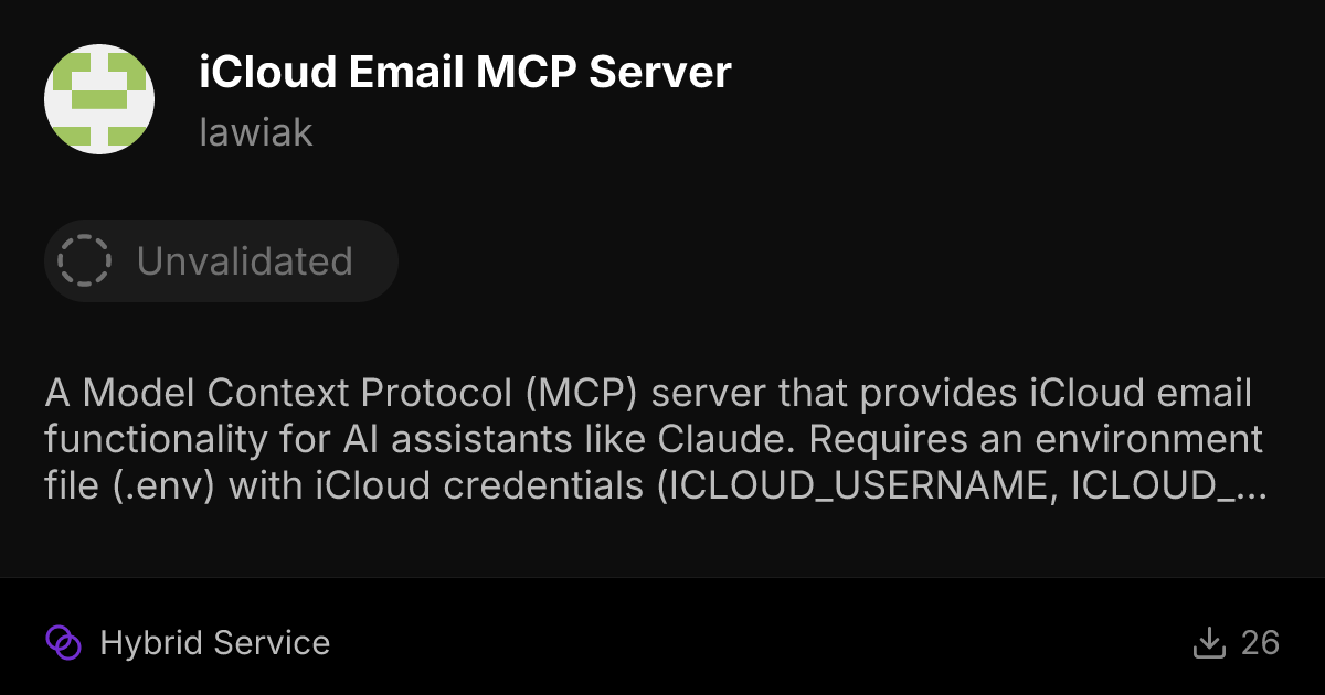 iCloud Email MCP Server | MCP Servers · LobeHub