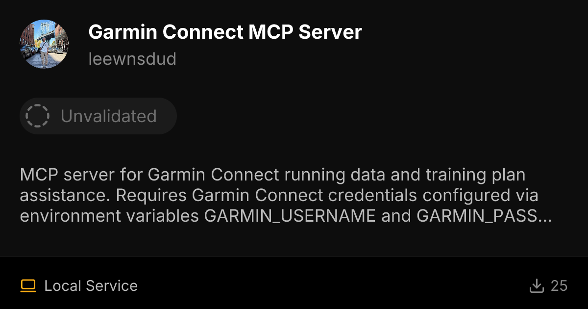 Garmin Connect MCP Server | MCP Servers · LobeHub