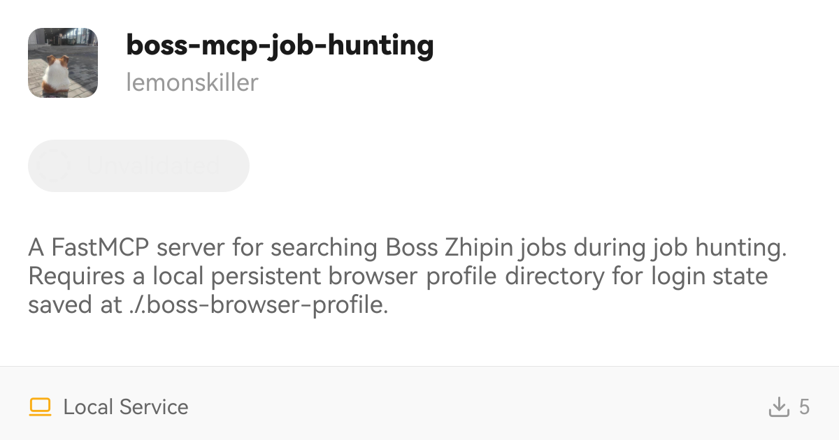 boss-mcp-job-hunting | MCP Servers · LobeHub
