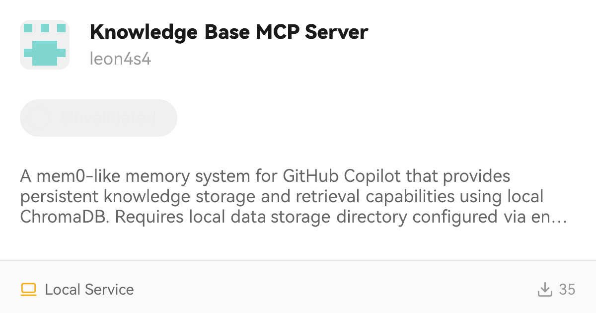 Knowledge Base MCP Server | MCP Servers · LobeHub
