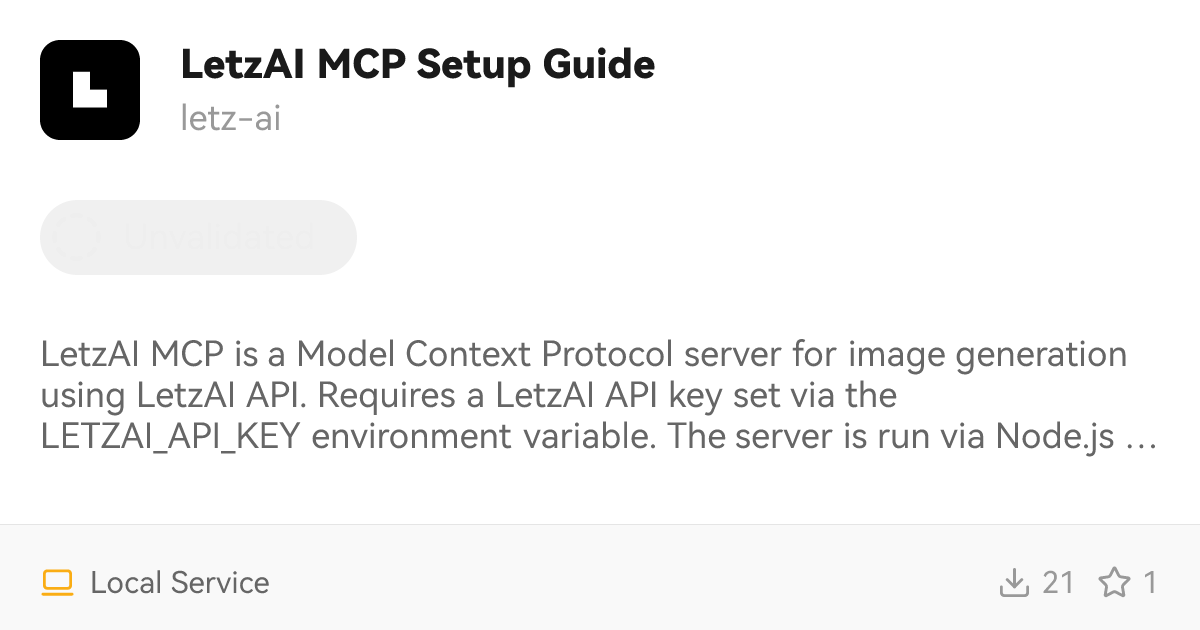 LetzAI MCP Setup Guide | MCP Servers · LobeHub