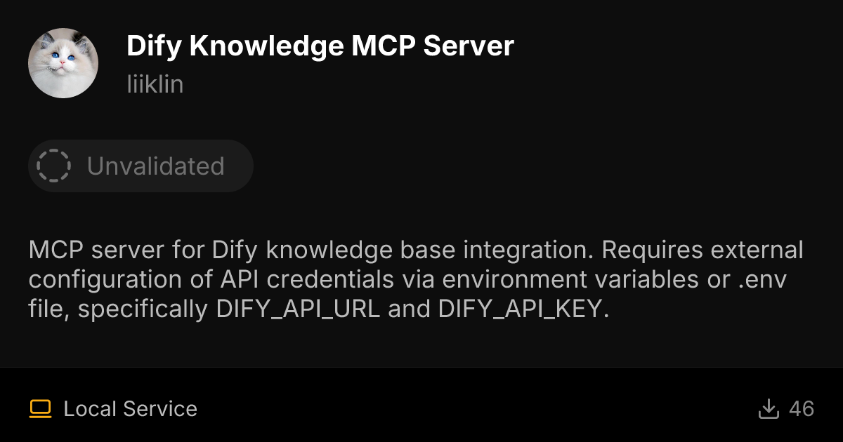 Dify 知识 MCP 服务器 | MCP Servers · LobeHub
