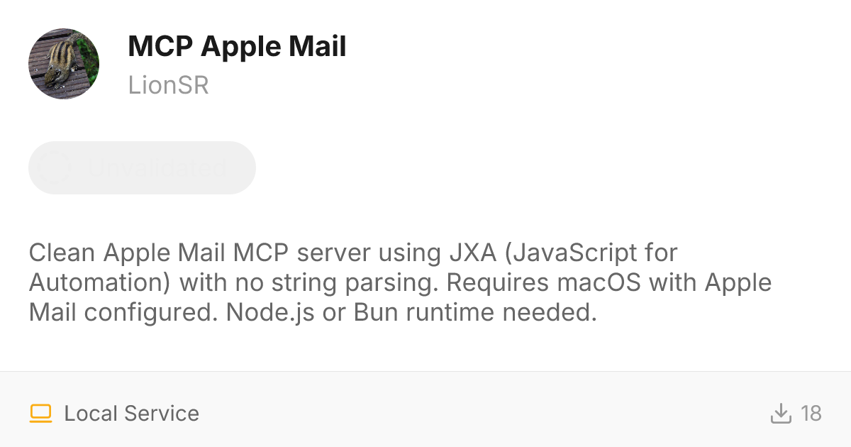 MCP Apple Mail | MCP Servers · LobeHub