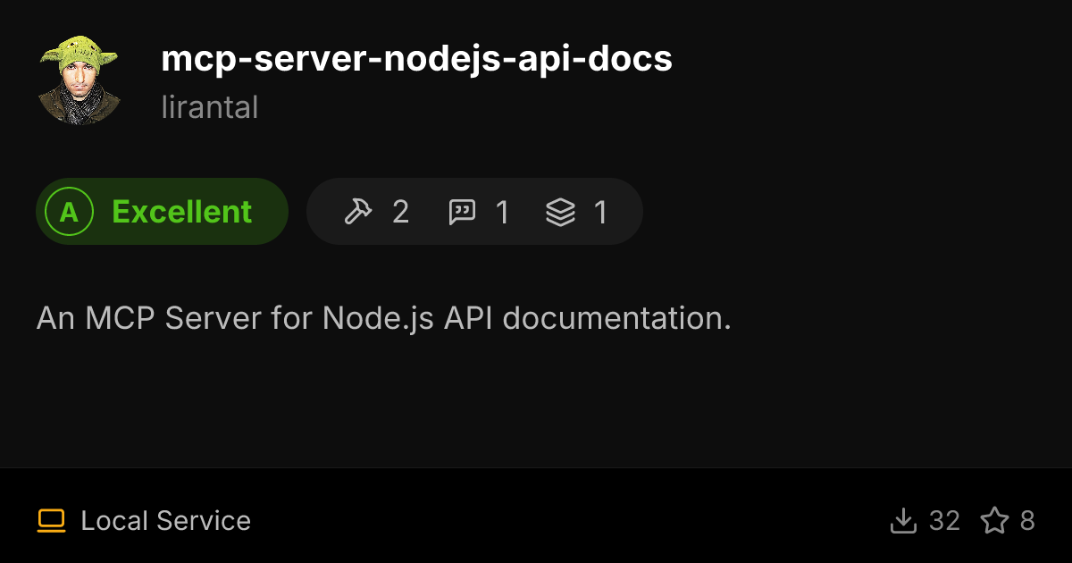 mcp-server-nodejs-api-docs | MCP Ser... · LobeHub