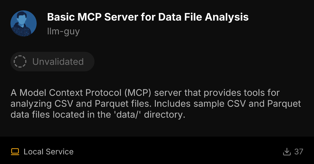 Basic MCP Server for Data File Analy... · LobeHub