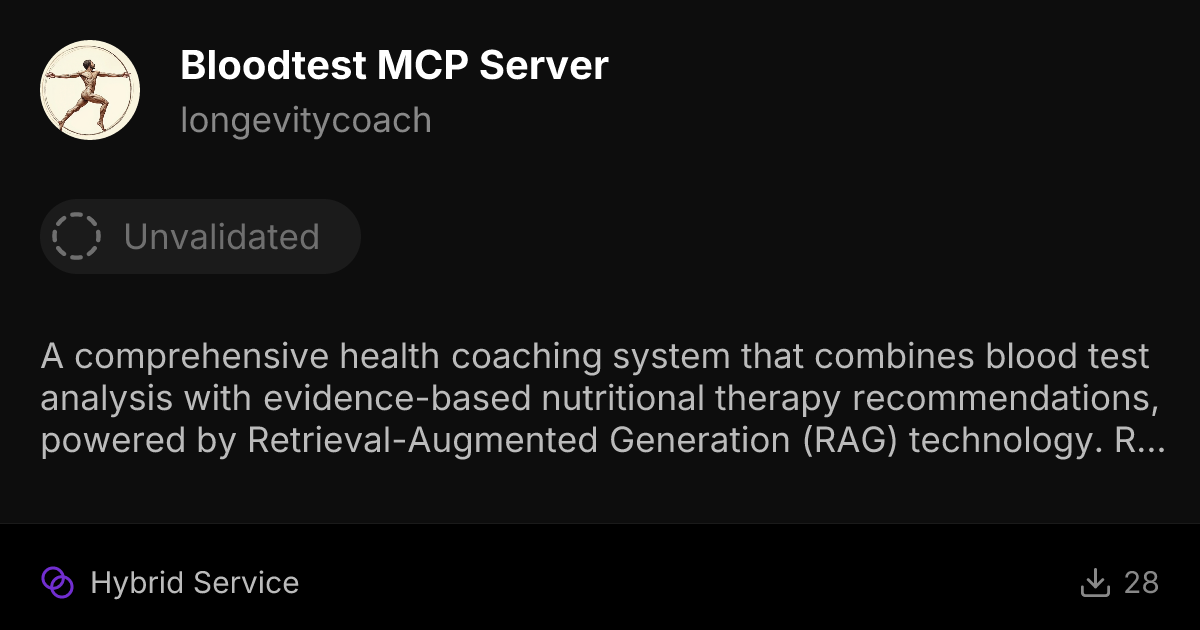 Bloodtest MCP Server | MCP Servers · LobeHub