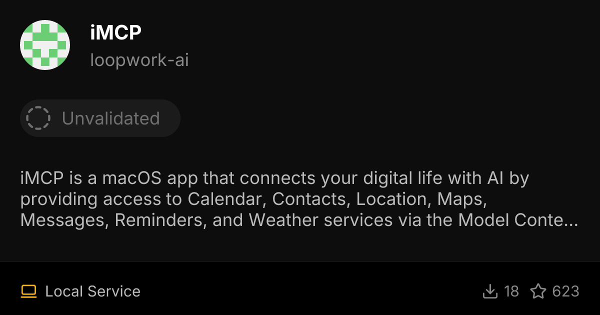 iMCP | MCP Servers · LobeHub