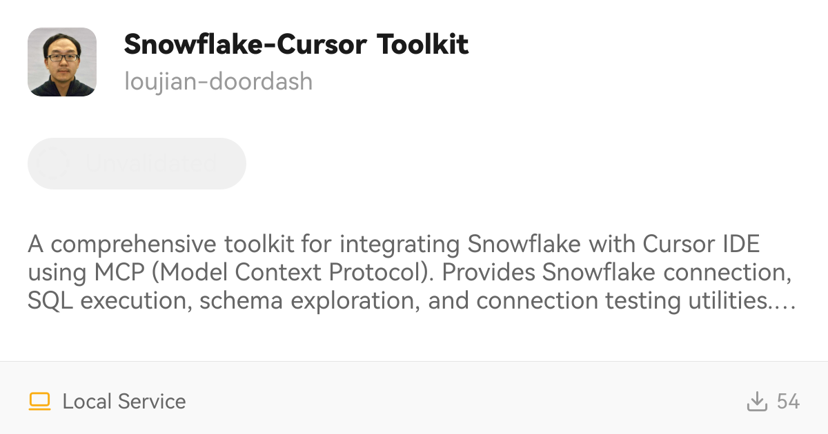 Snowflake-Cursor Toolkit | MCP Servers · LobeHub