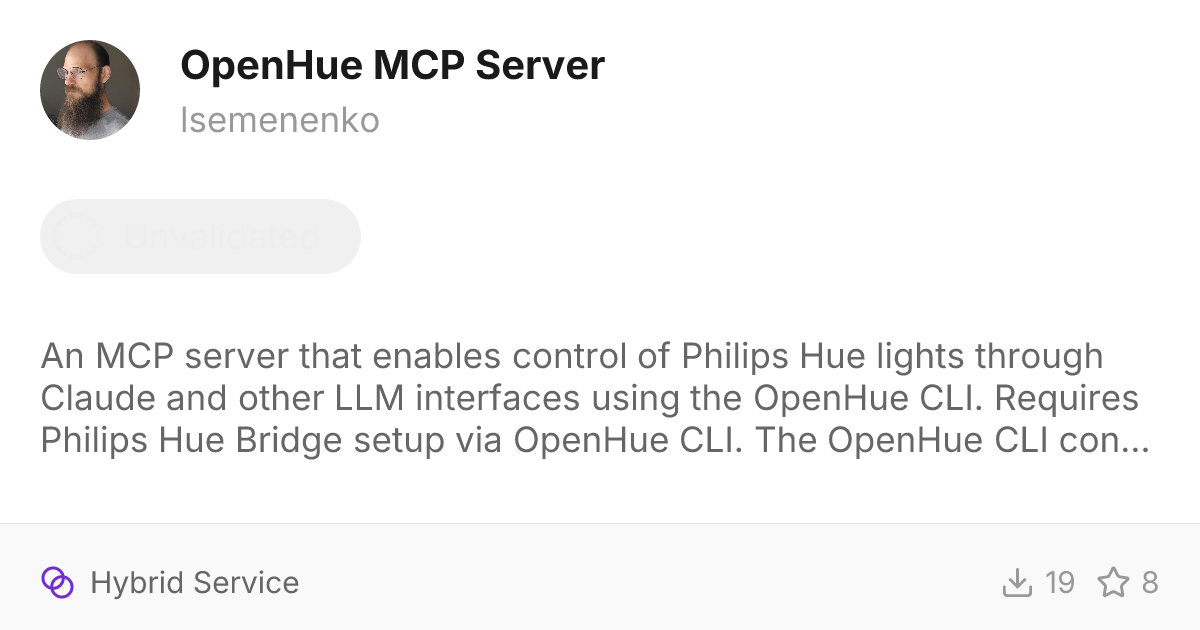 OpenHue MCP 服务器 | MCP Servers · LobeHub