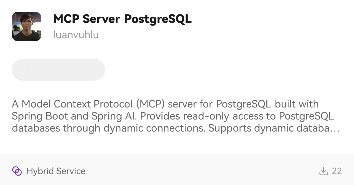 MCP Server PostgreSQL | MCP Servers · LobeHub