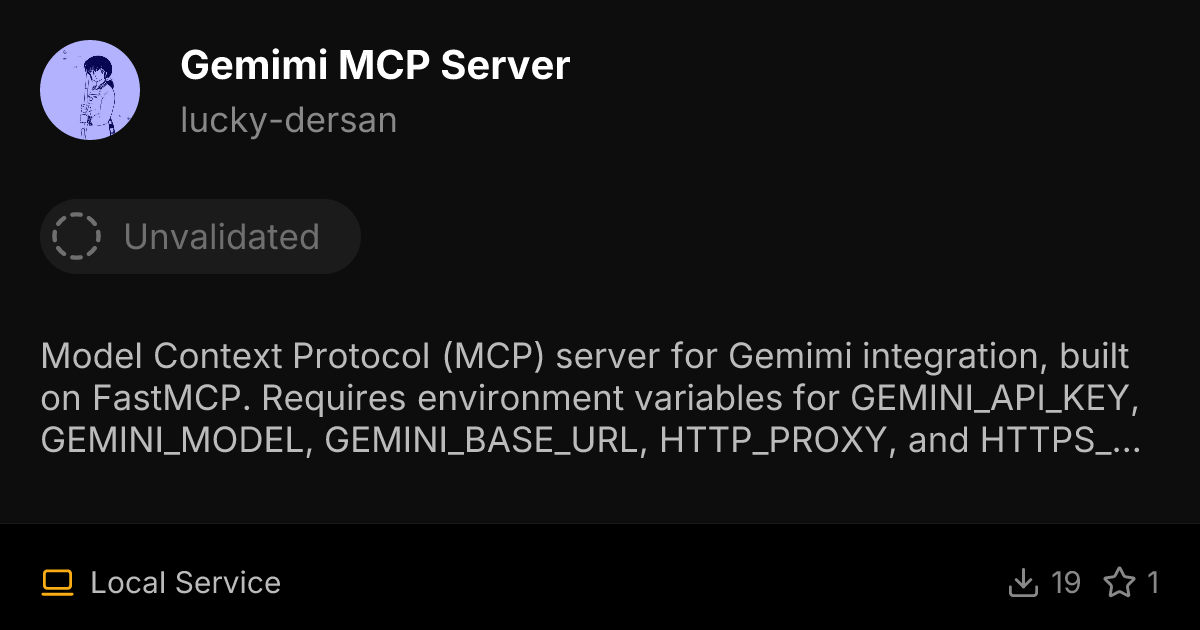 Gemimi MCP Server | MCP Servers · LobeHub
