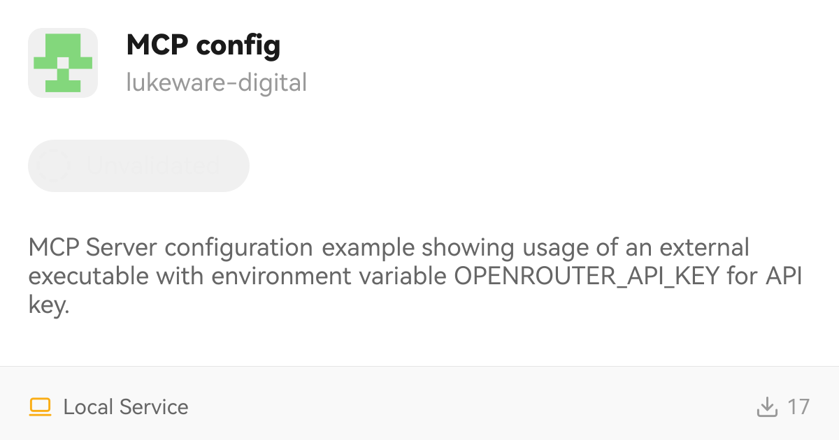 MCP config | MCP Servers · LobeHub