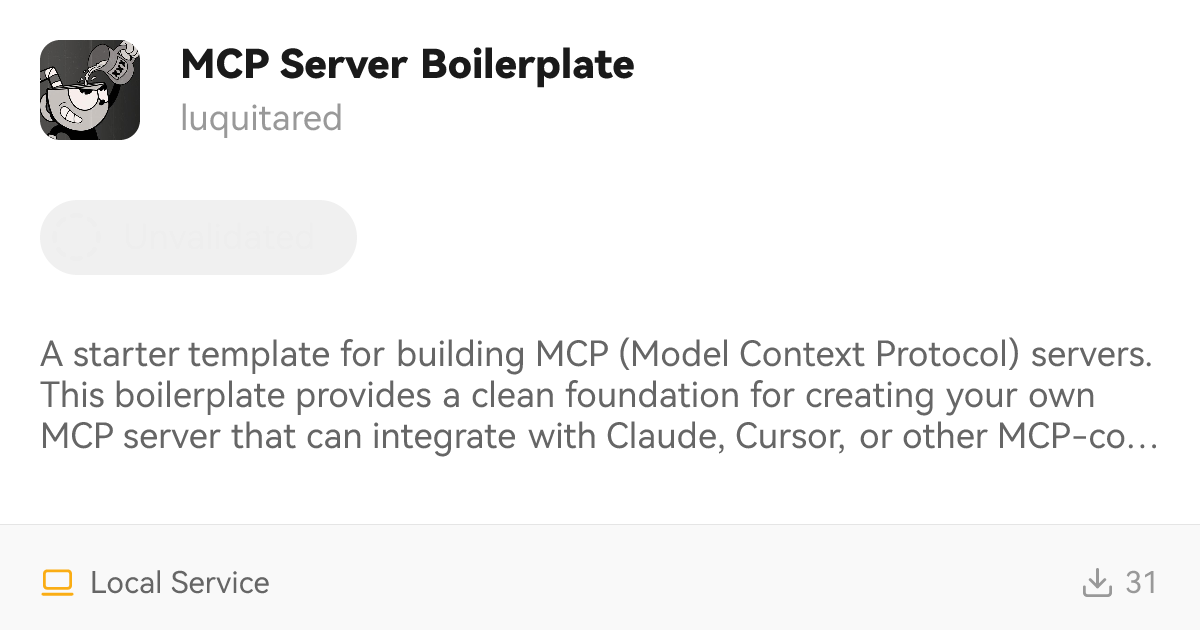 MCP Server Boilerplate | MCP Servers · LobeHub