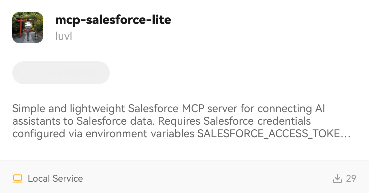 mcp-salesforce-lite | MCP Servers · LobeHub