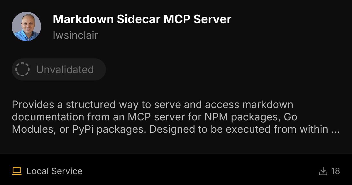 Markdown Sidecar MCP Server | MCP Se... · LobeHub