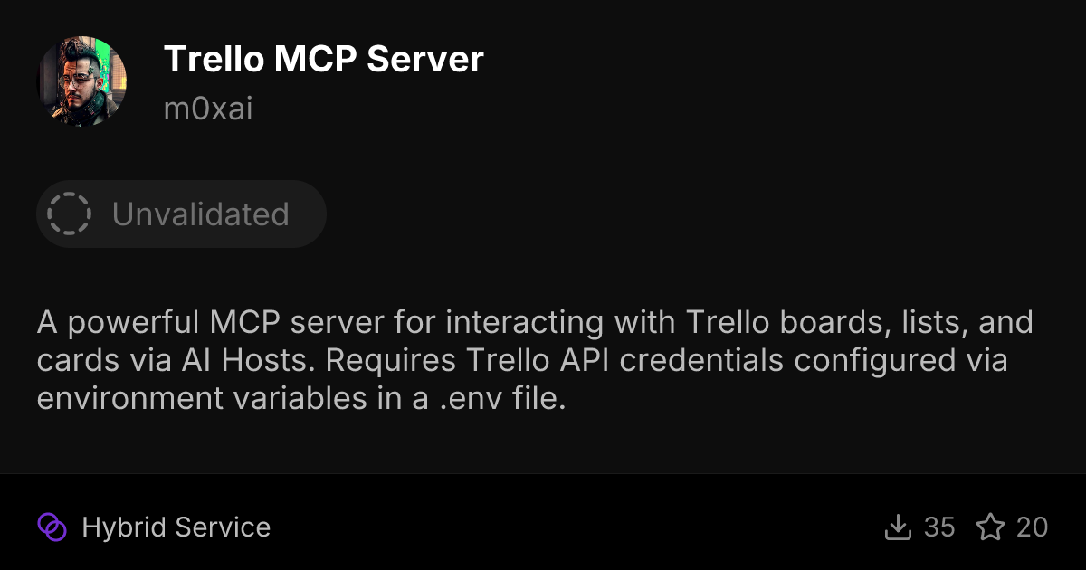 Servidor MCP de Trello | MCP Servers · LobeHub