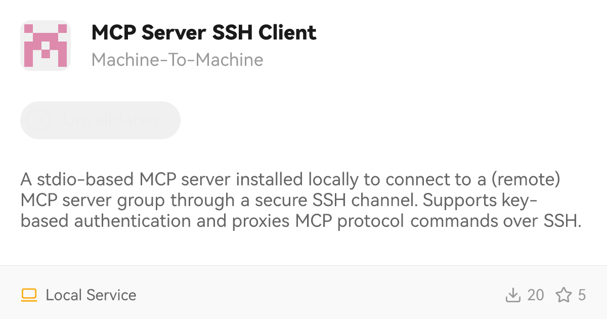 MCP Server SSH Client | MCP Servers · LobeHub