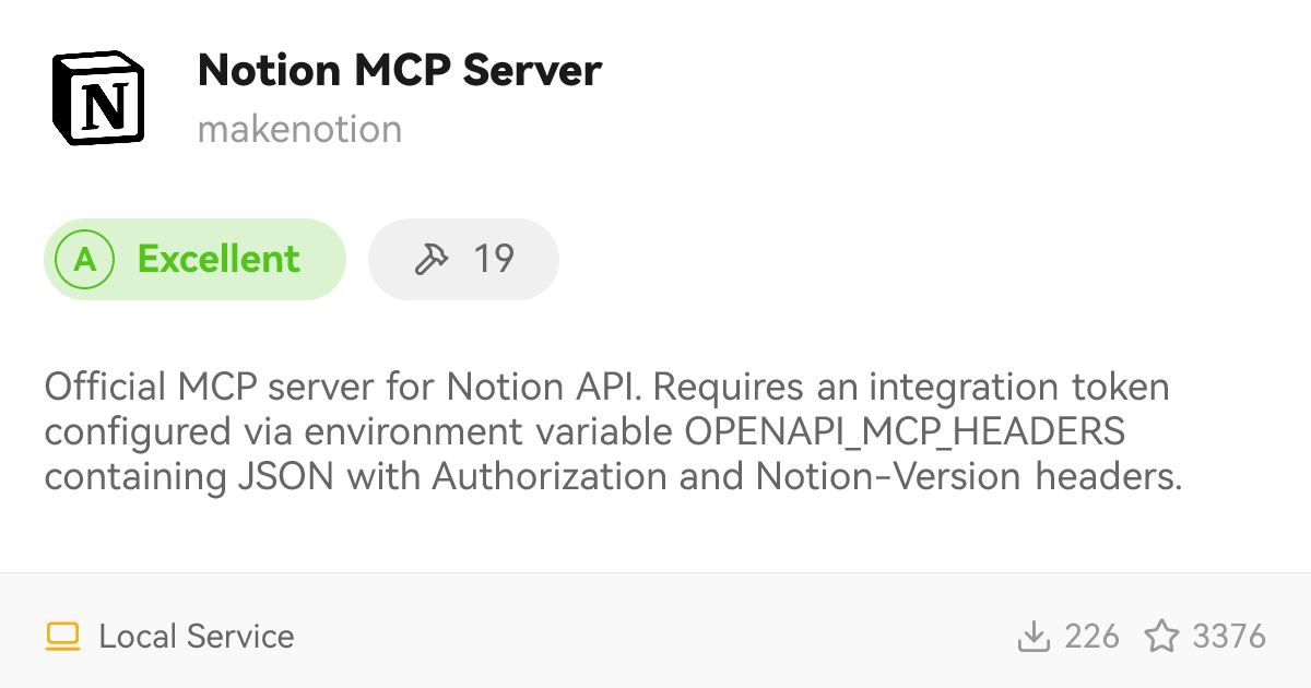 Notion MCP Server | MCP Servers · LobeHub