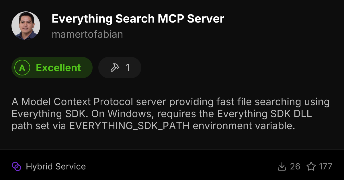 Everything 搜索 MCP 服务器 | MCP Servers · LobeHub