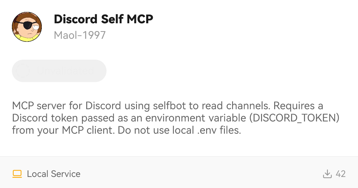 Discord Self MCP | MCP Servers · LobeHub