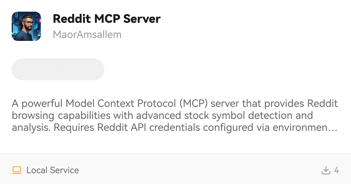 Reddit MCP Server | MCP Servers · LobeHub