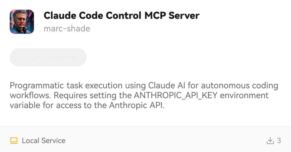 Claude Code Control MCP Server | MCP... · LobeHub