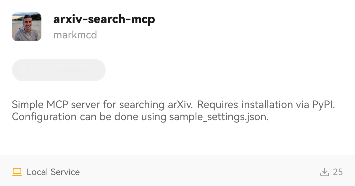 arxiv-search-mcp | MCP Servers · LobeHub