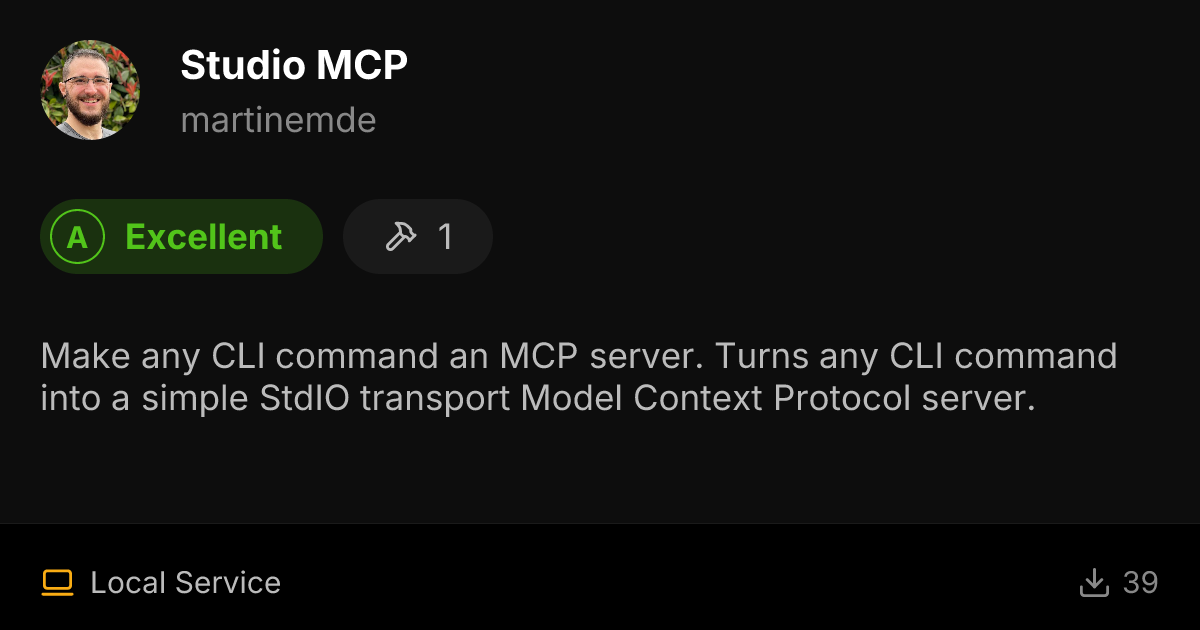 Studio MCP | MCP Servers · LobeHub