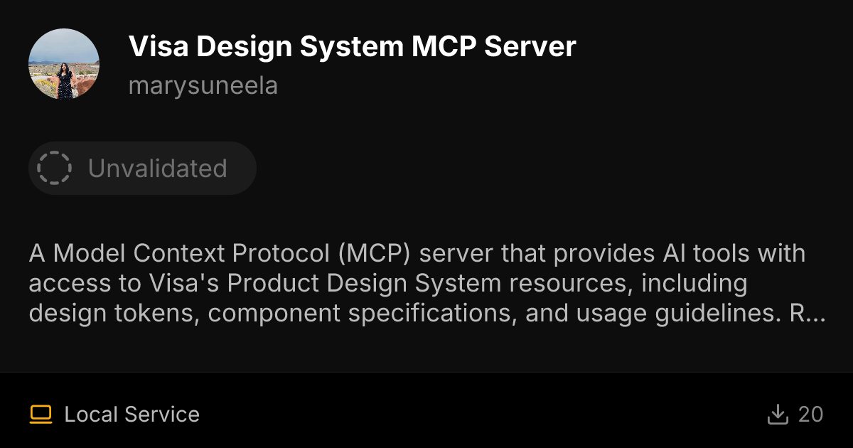 Visa 设计系统 MCP 服务器 | MCP Servers · LobeHub