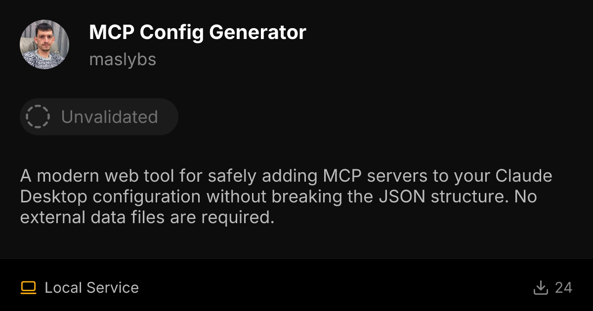 MCP Config Generator | MCP Servers · LobeHub