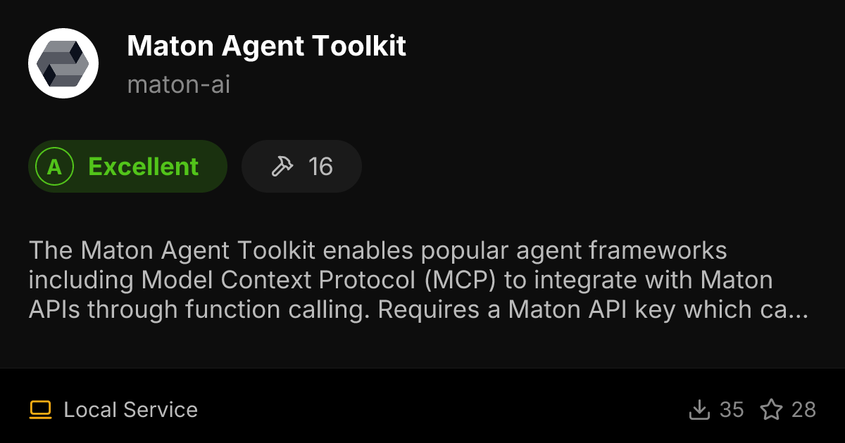 Maton Agent Toolkit | MCP Servers · LobeHub
