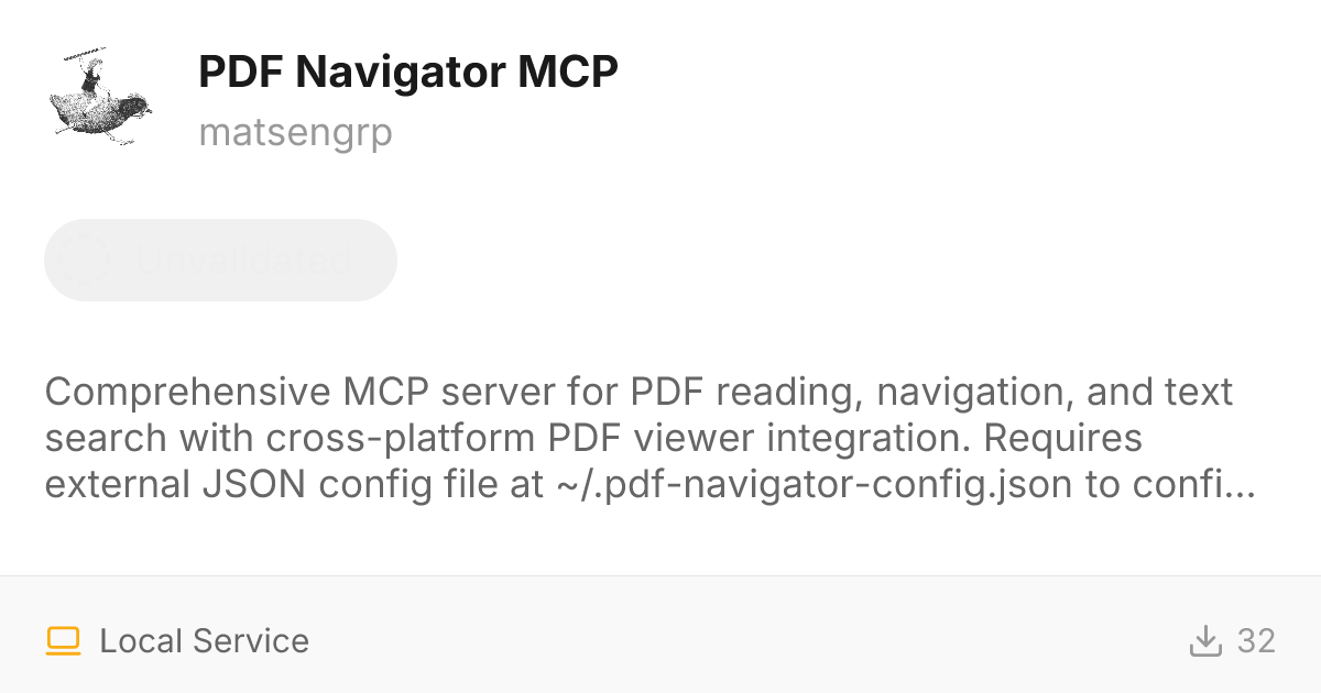 PDF Navigator MCP | MCP Servers · LobeHub