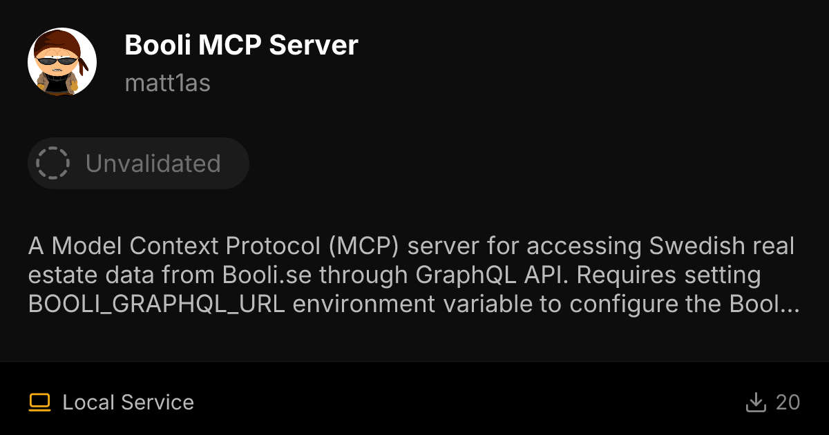 Booli MCP Server | MCP Servers · LobeHub